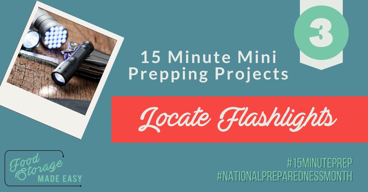 Day 3: Locate Flashlights (15 Minute Prepping Projects)